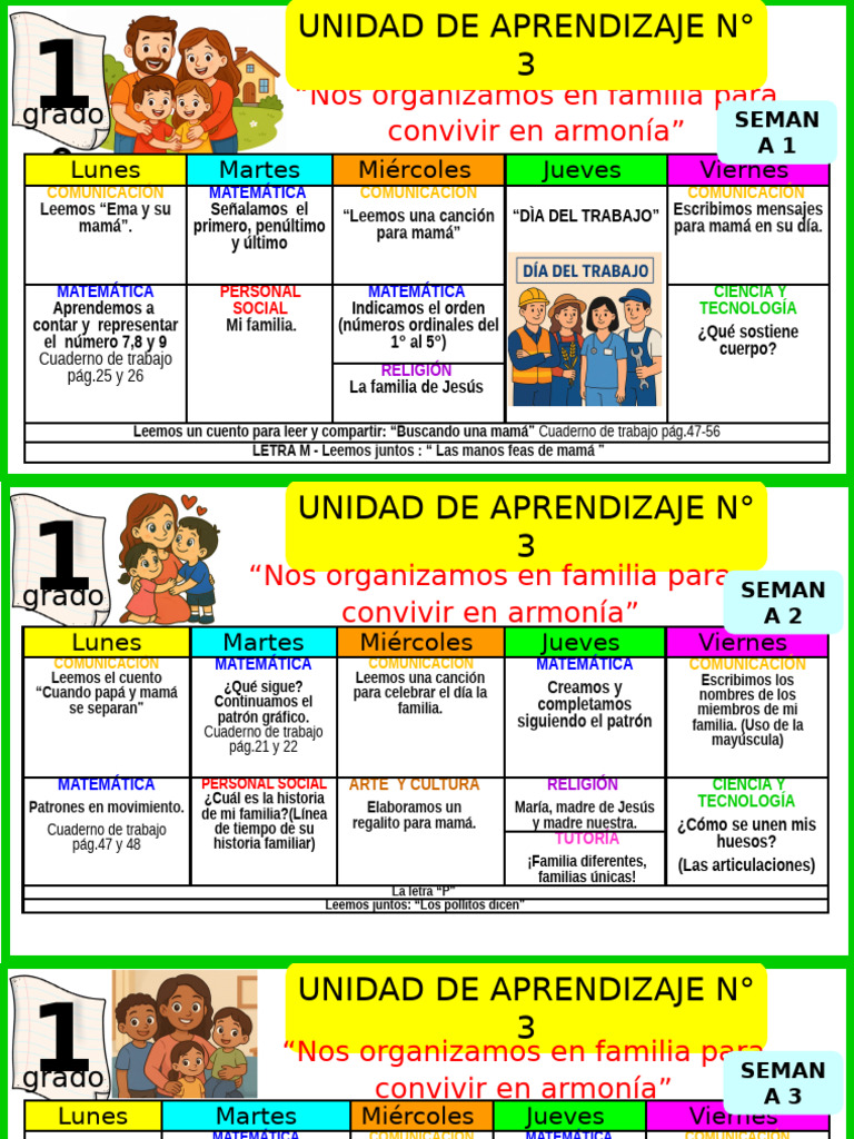 Aprendizaje en Familia: Grado 1 | PDF