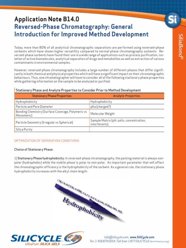 Reversed Phase Chromatography General Introduction For Improved Method Development | PDF ...