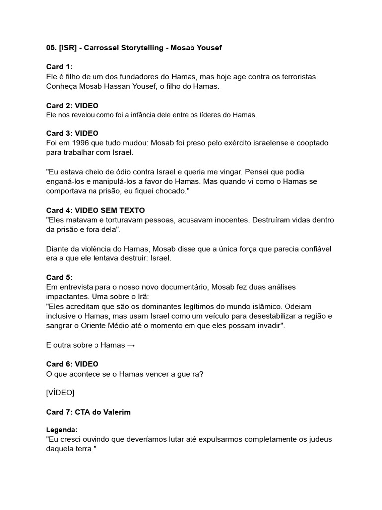 Mosab Yousef – Carrossel Storytelling (1) | PDF