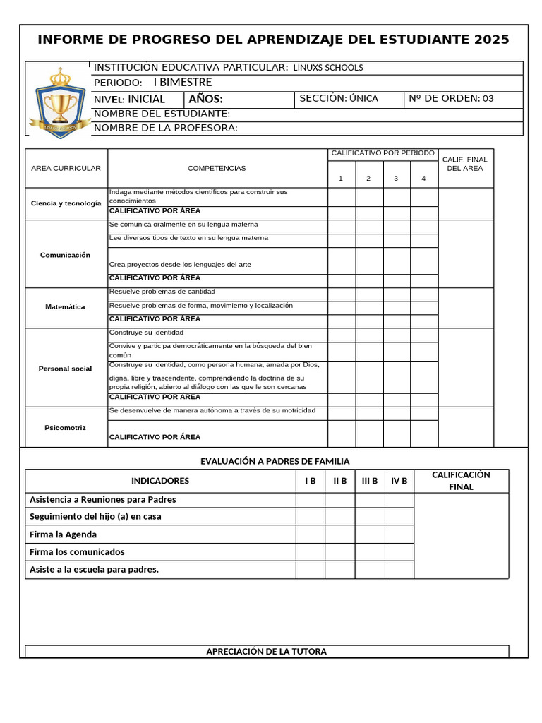 Formato-Libretas - Inicial | PDF | Aprendizaje