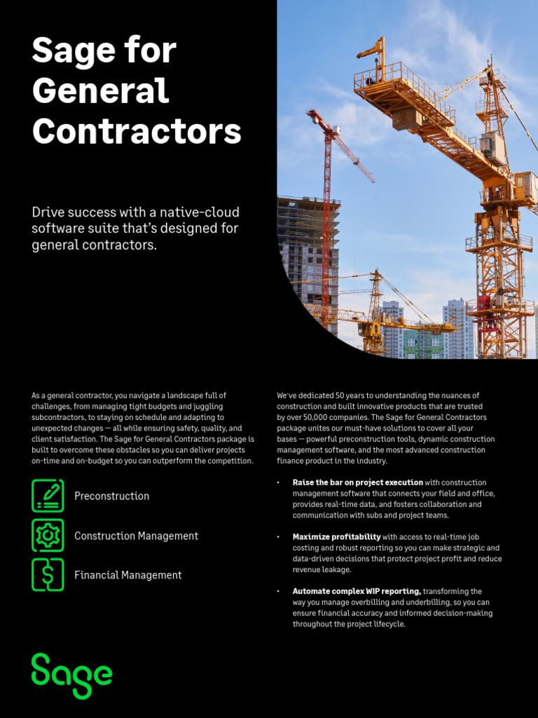 Sage For General Contractors Brochure | PDF | Cloud Computing | General ...