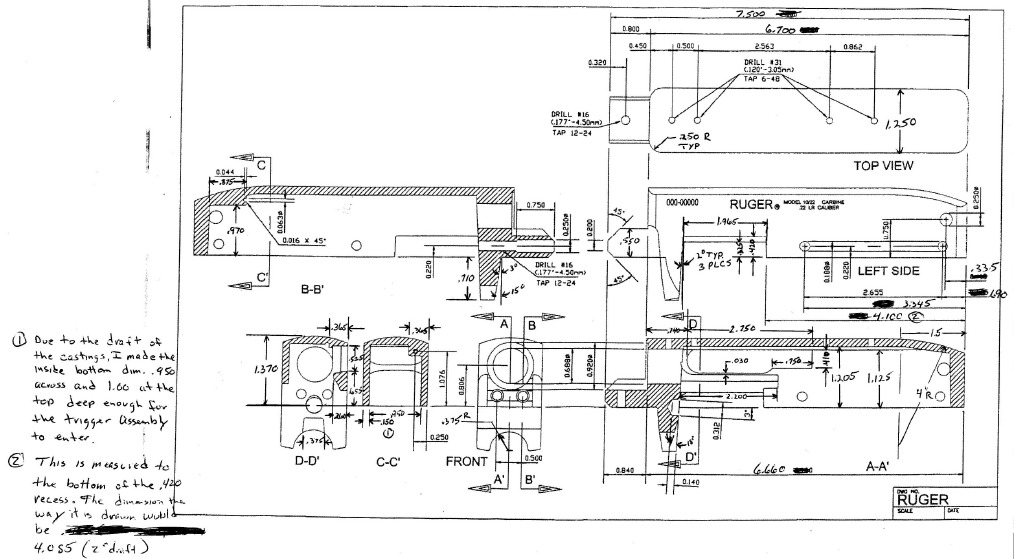 Ruger 10-22 Receiver Blueprint