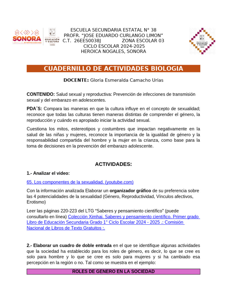 Act. Proyecto 4 Tu Decides Tu Futuro | PDF | Sistema reproductivo | Sexo
