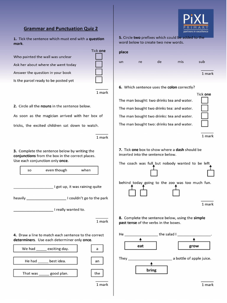 grammar-and-punctuation-quiz-2 | PDF