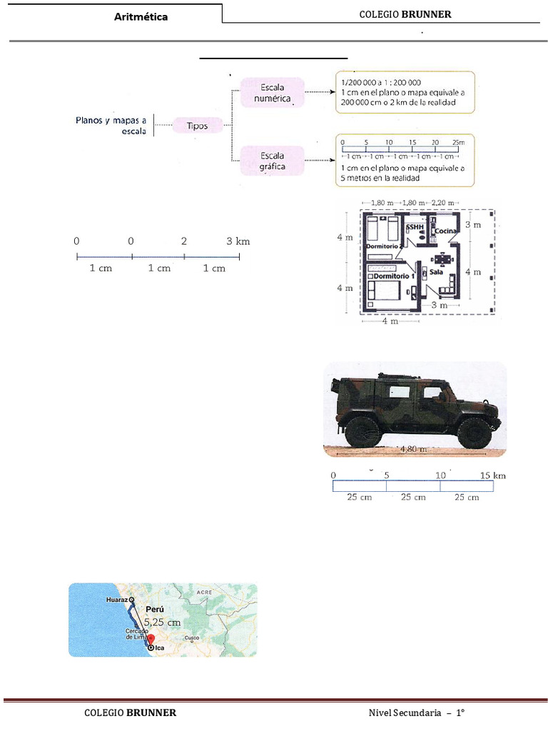 Planos y Mapas a Escala en Secundaria | PDF | Mapa