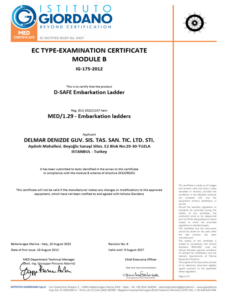 Embarkation Ladder Module B | PDF | Regulation