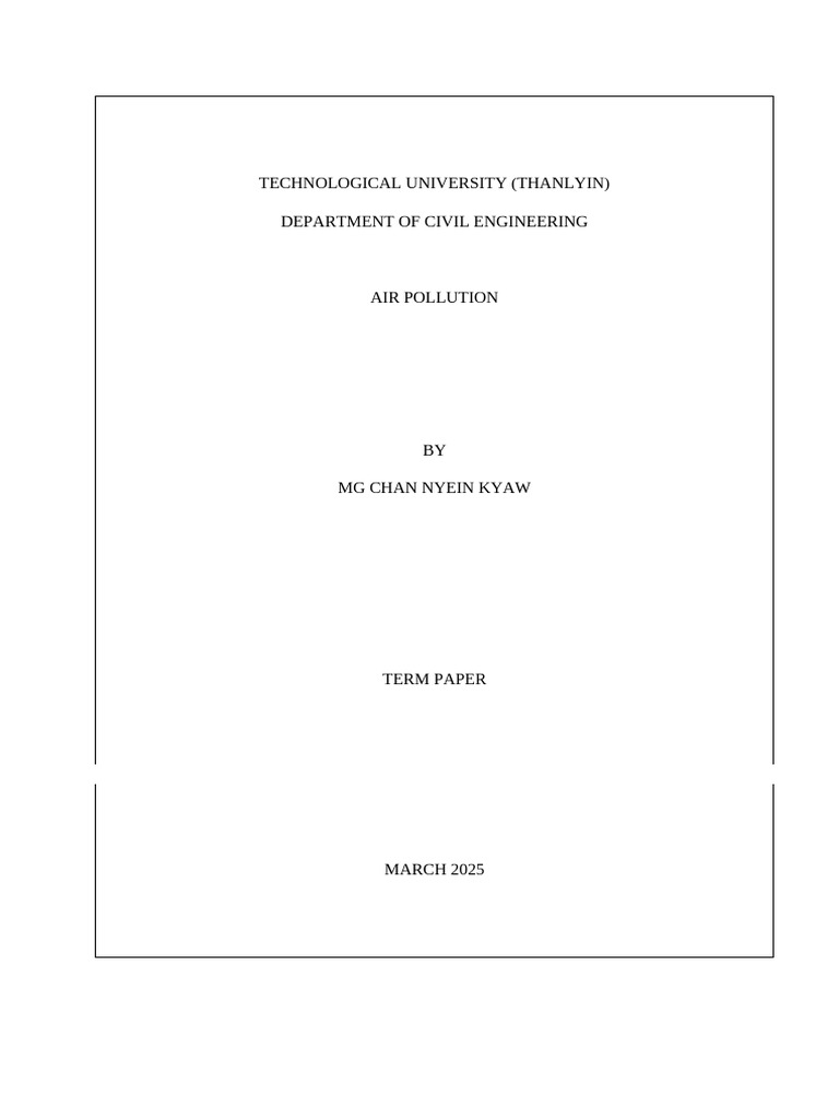 Air Pollution (Term Paper) | PDF | Air Pollution | Atmosphere Of Earth