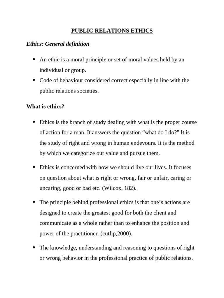 Session 7 Public relations ethics | PDF | Social Psychology