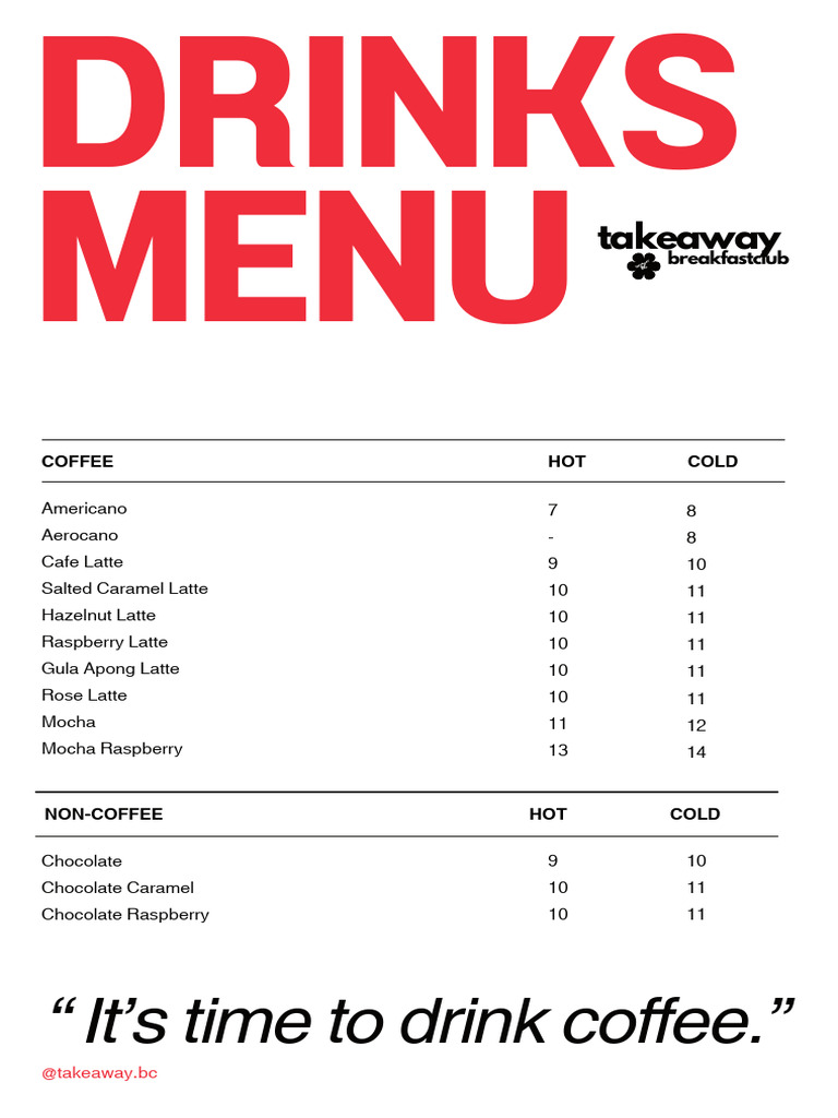 TBC Menu Coffee | PDF