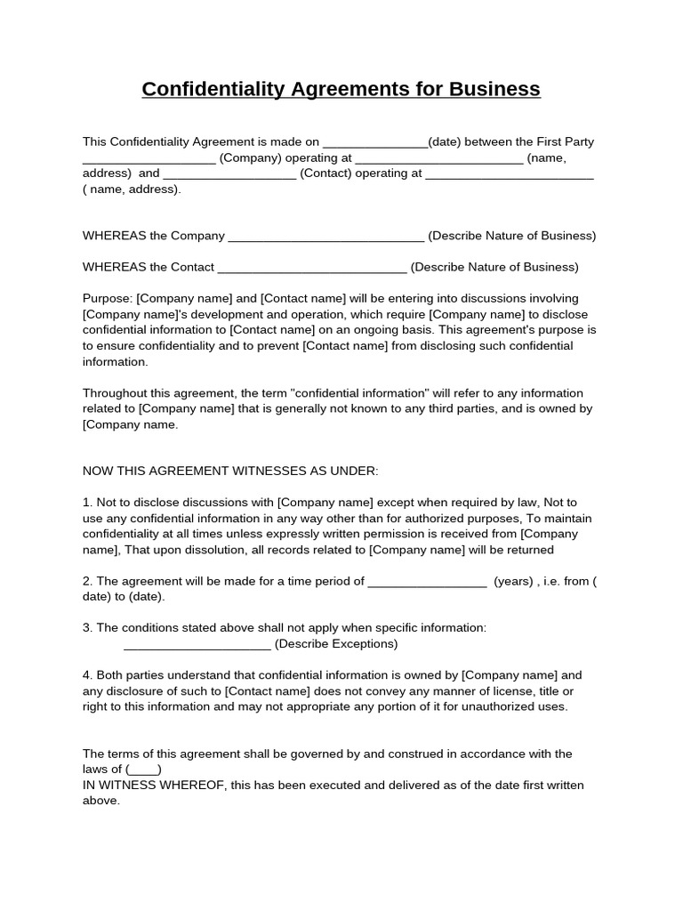 HD Agreement of Business Confidetiality | PDF