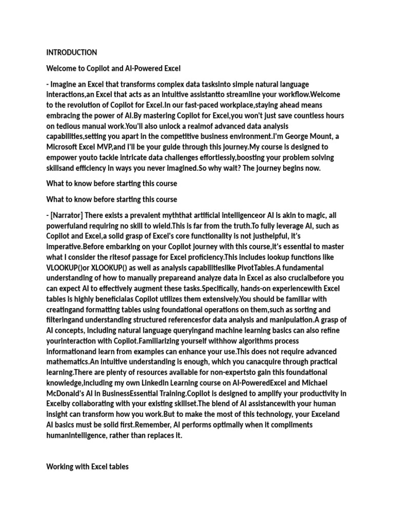 SCRIPT-Copilot and AI-Powered Excel | PDF | Microsoft Excel | Data