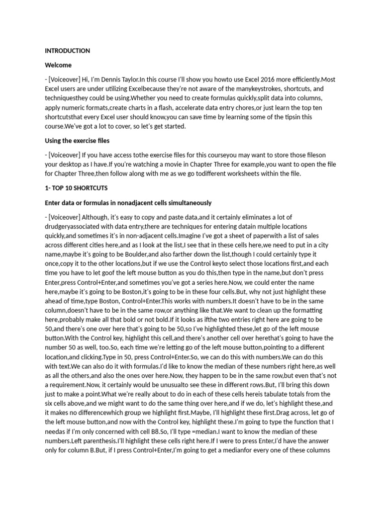 SCRIPT Excel 2016 Tips and Tricks | PDF | Keyboard Shortcut | Microsoft ...