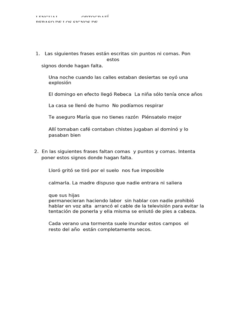 Uso de Signos de Puntuación en Español | PDF | Puntuación | Coma