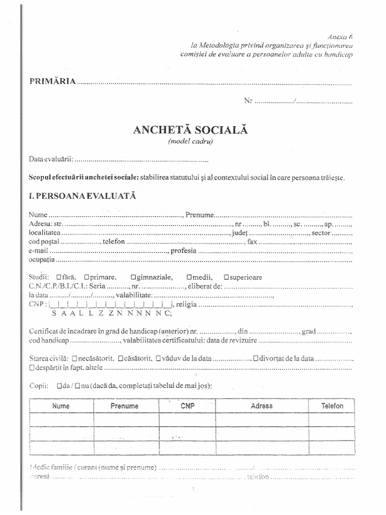 Ancheta Sociala | PDF