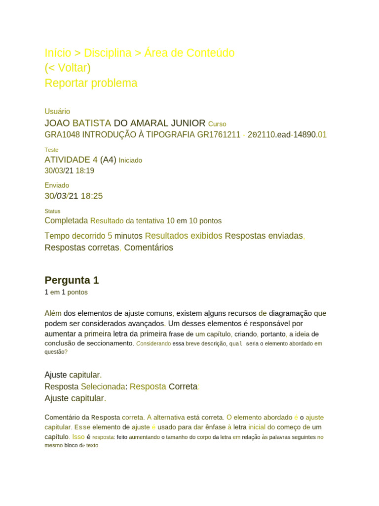 Atividade A4 Tipografia | PDF