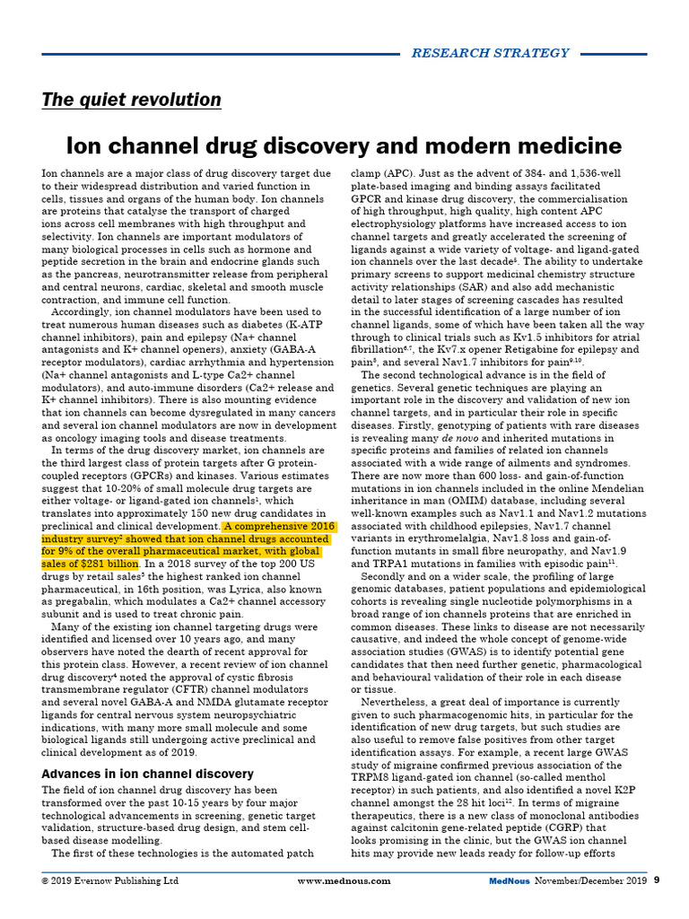 IonChannelDrugDiscovery MarcRogers Nov Dec Nineteen | PDF | Ion Channel ...
