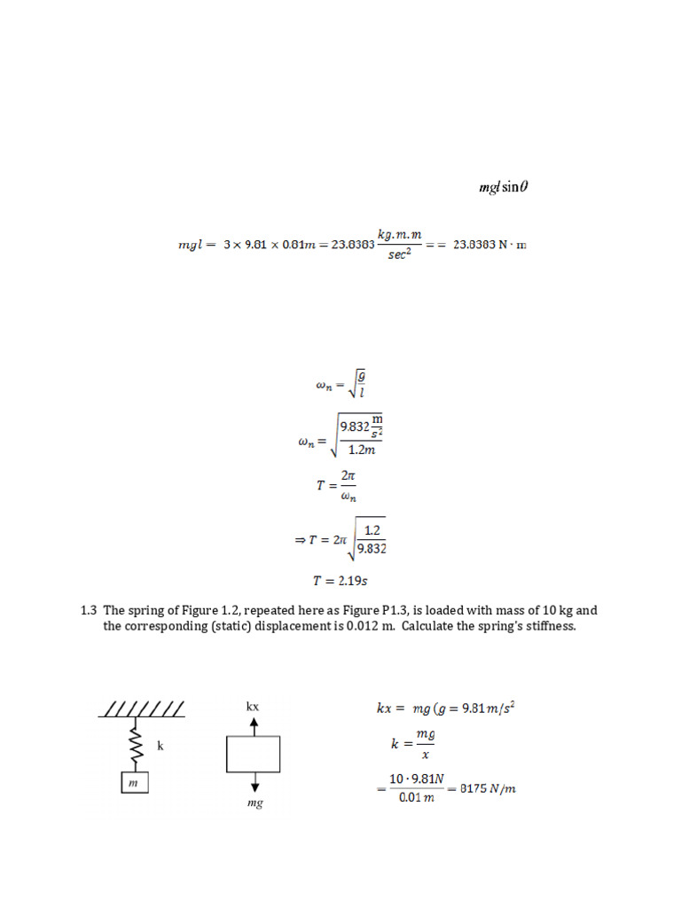 Problems and Solutions Section 1 1 1 1 T | PDF | Pendulum | Oscillation
