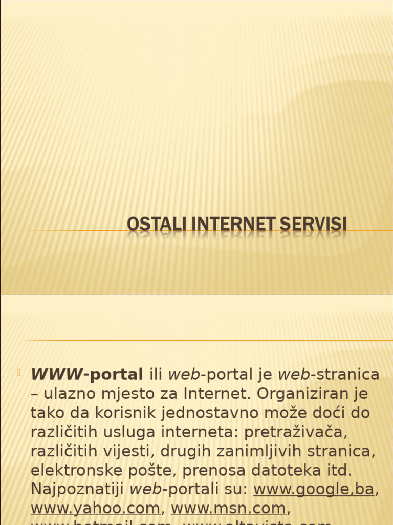 Ostali Internet Servisi | PDF