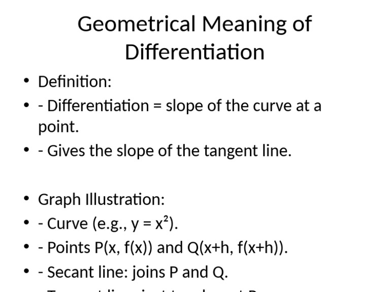 Geometrical Meaning of Differentiation | PDF