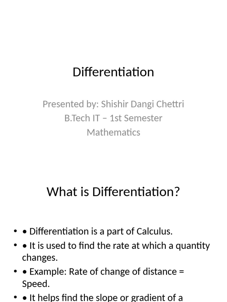 Differentiation Final Shubham Updated | PDF