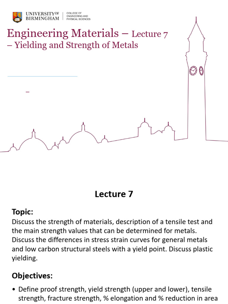 L7 - Yielding and Strength of Metals - 2425 | PDF | Deformation ...