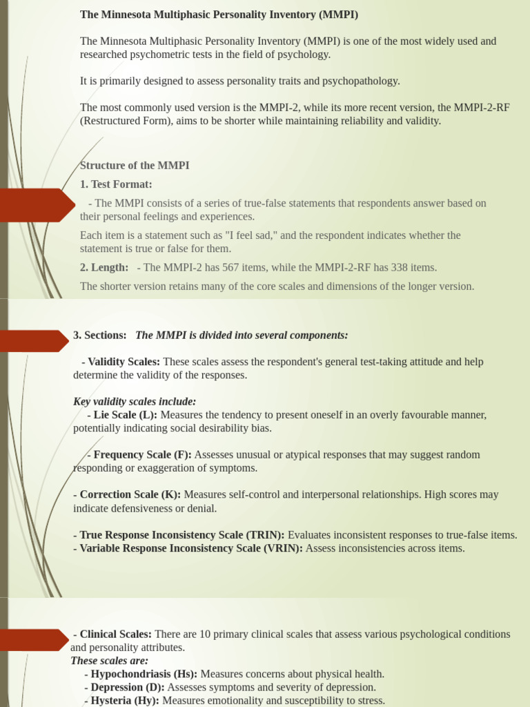 The Minnesota Multiphasic Personality Inventory (MMPI) (2) | PDF | Psychological Concepts ...