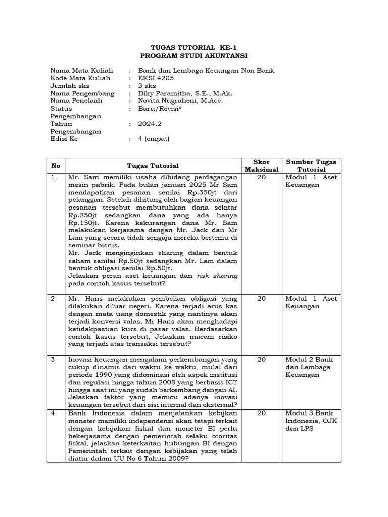 Tugas Tutorial Ke 1 - 2024.2 | PDF