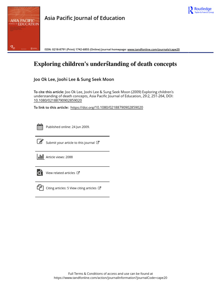 Exploring children s understanding of death concepts | PDF | Death ...