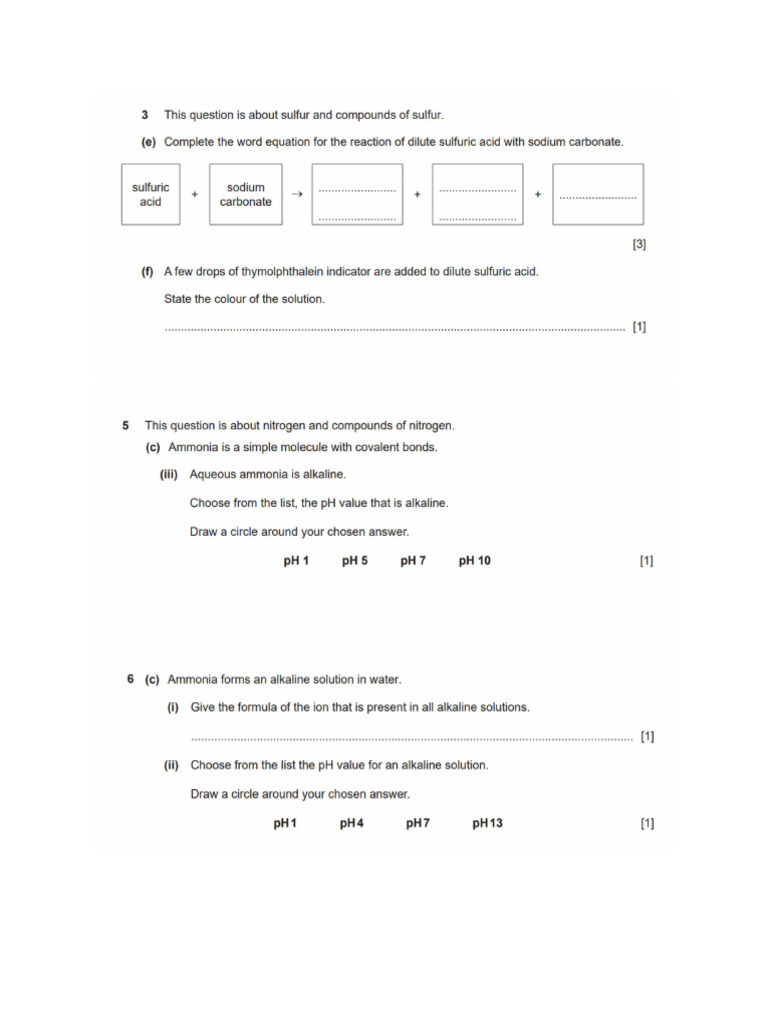 Acid & Bases Test | PDF