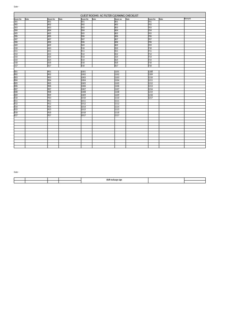 Ac Filter Checklist | PDF