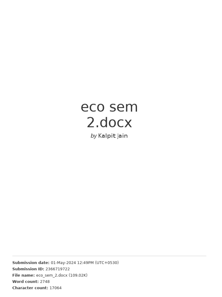 Eco Sem 2 Originality Report Analysis Pdf