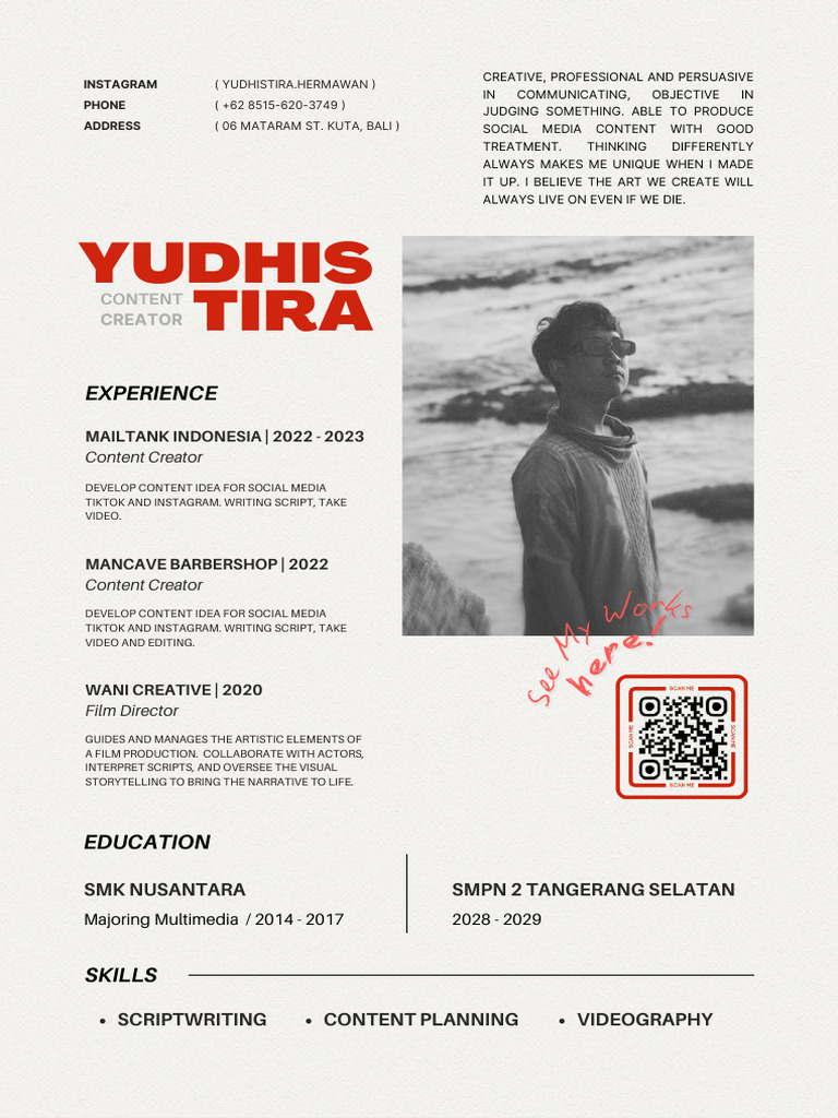 CV Yudhistira Content Creator Updated, Dec 2024 | PDF