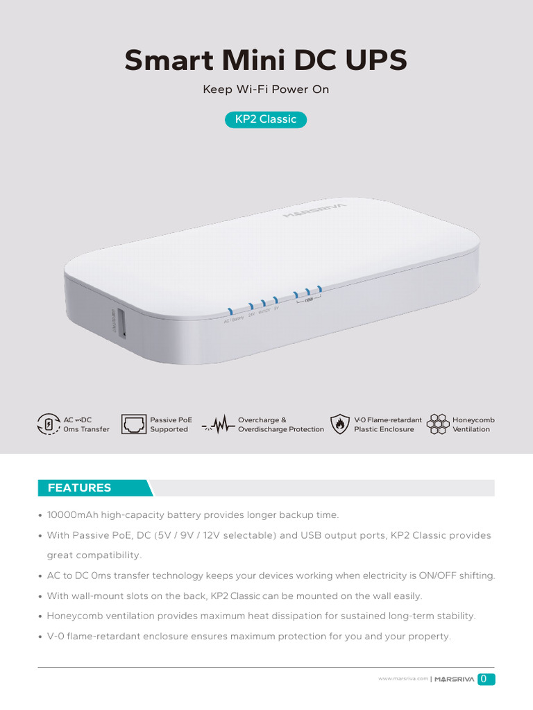 MARSRIVA DC UPS Catalog - KP2 Classic | PDF | Usb | Wireless Access Point