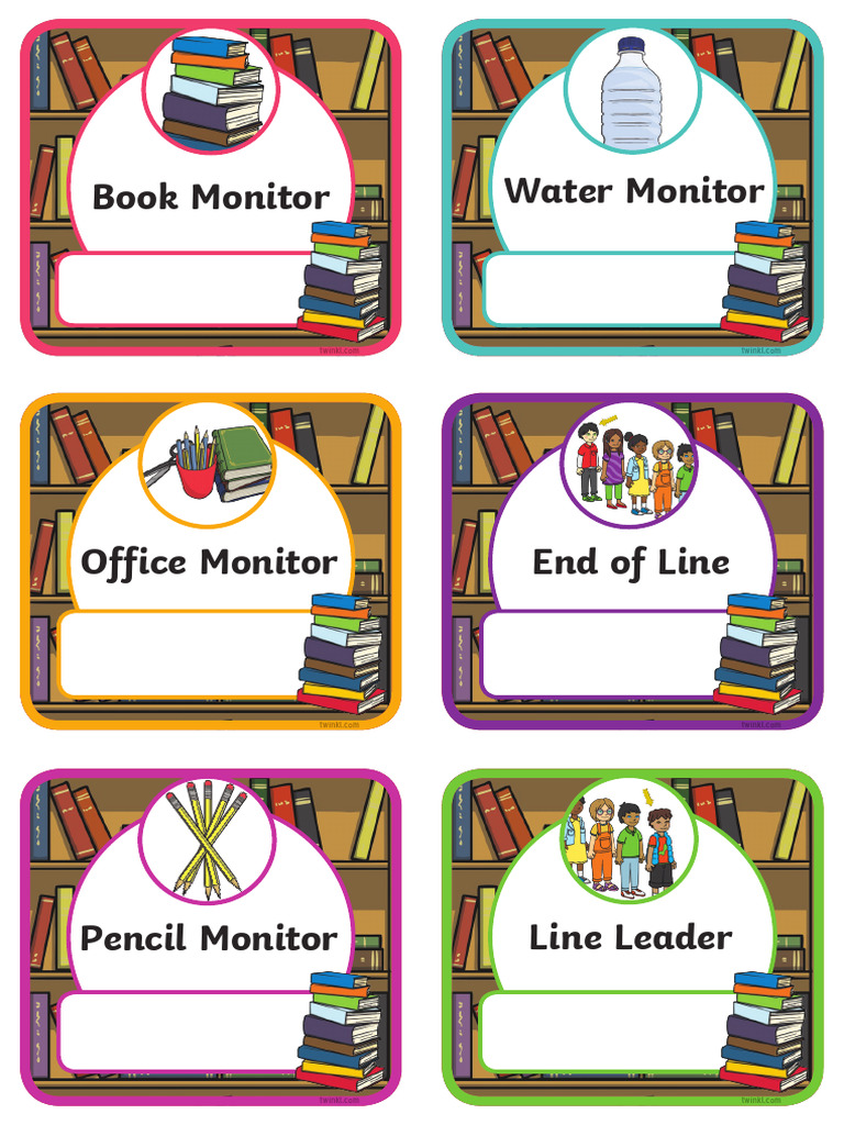 Classroom Job-Cards - Ver - 2 | PDF