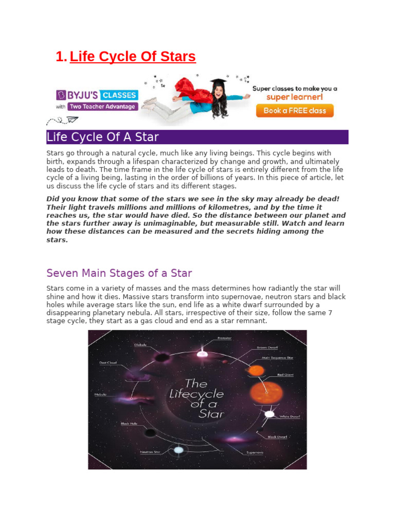 Life Cycle of Stars | PDF | Stars | Nuclear Fusion