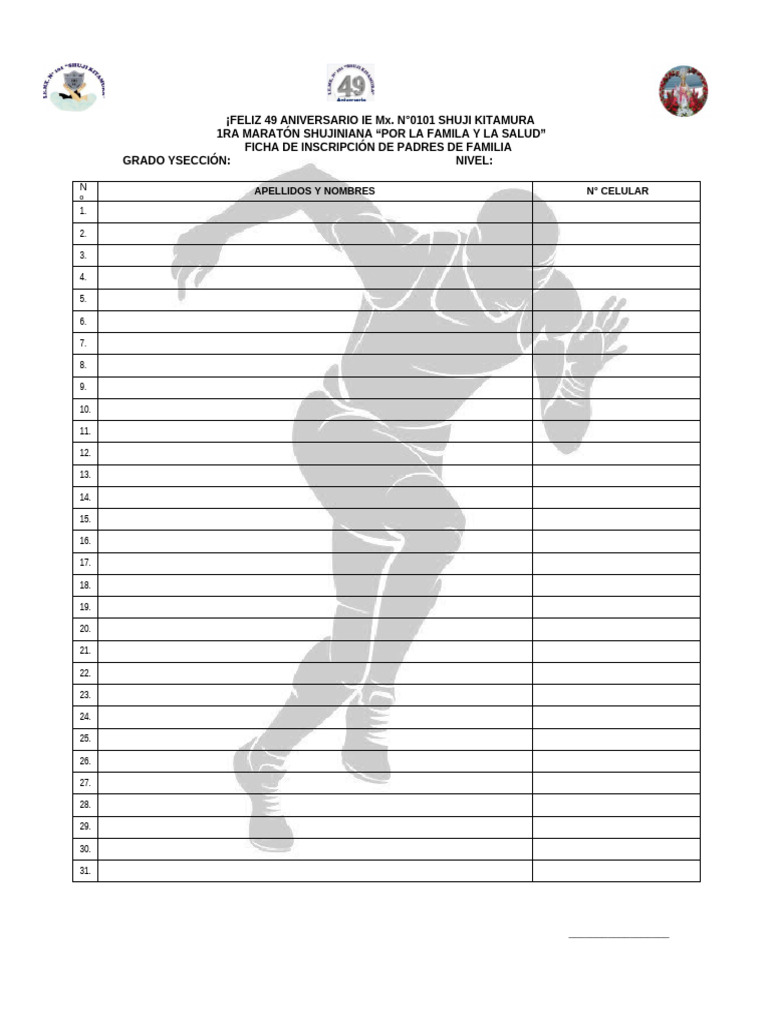 Lista Padres Familia - Maratón | PDF