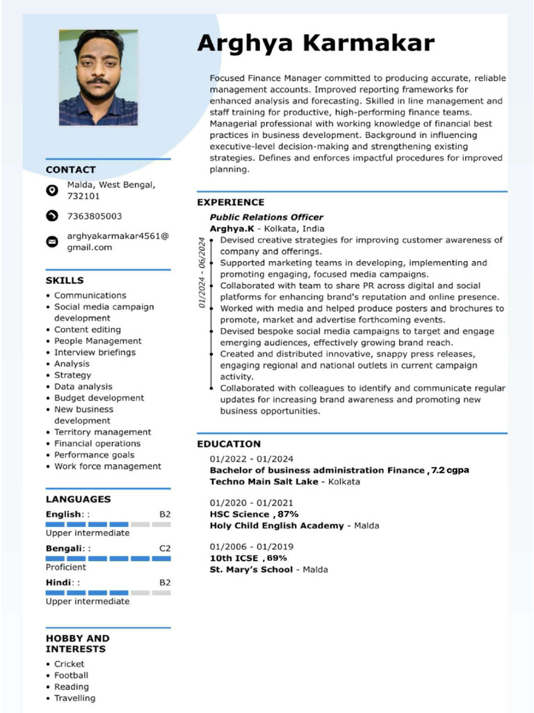 Arghya CV 1 PDF | PDF