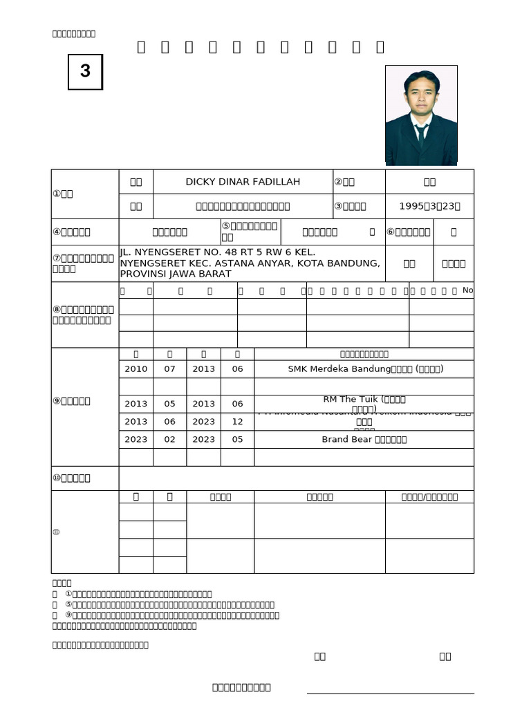 CV Dicky Dinar Fadillah | PDF