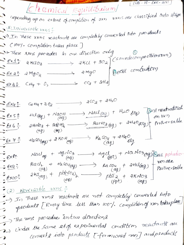 Chemical Equilibrium | PDF