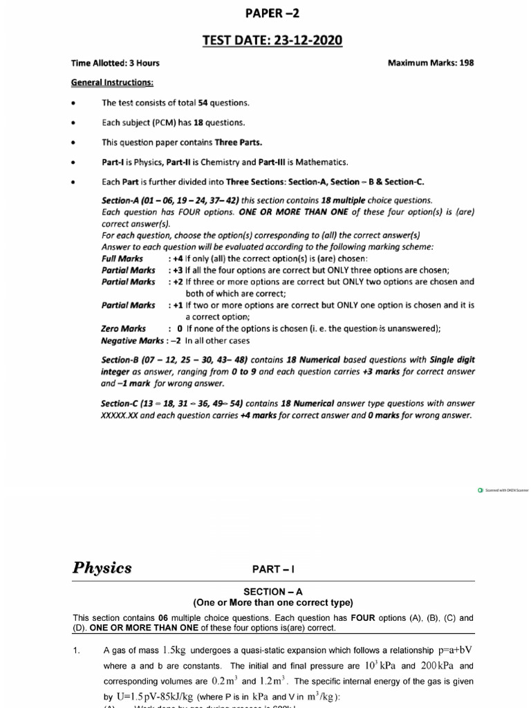 Jee Paper 6 | PDF
