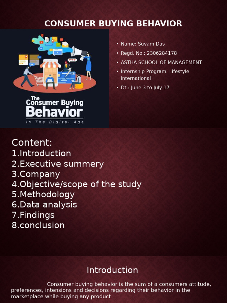 Consumer buying behavior s das (1) | PDF | Behavior | Consumer Behaviour