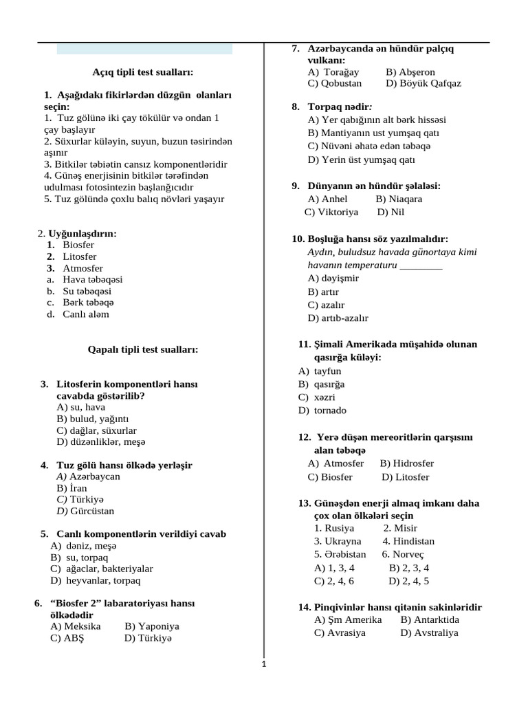 6-Ci Sinif KSQ 5 2025 | PDF