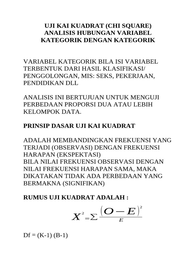 Uji Kai Kuadrat | PDF