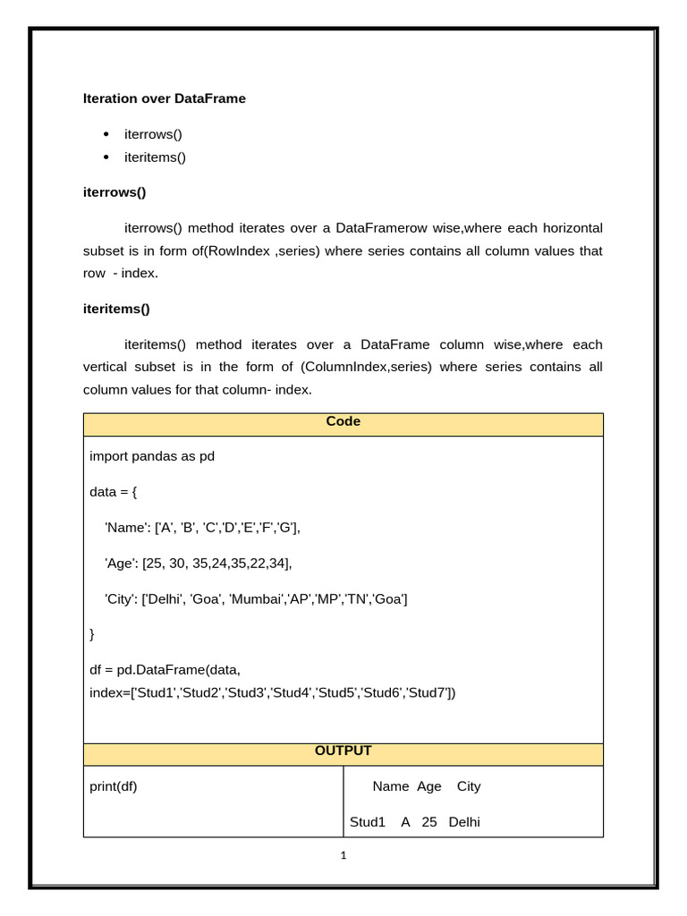 Iteration Over DataFrame | PDF | Software Engineering | Computer Programming