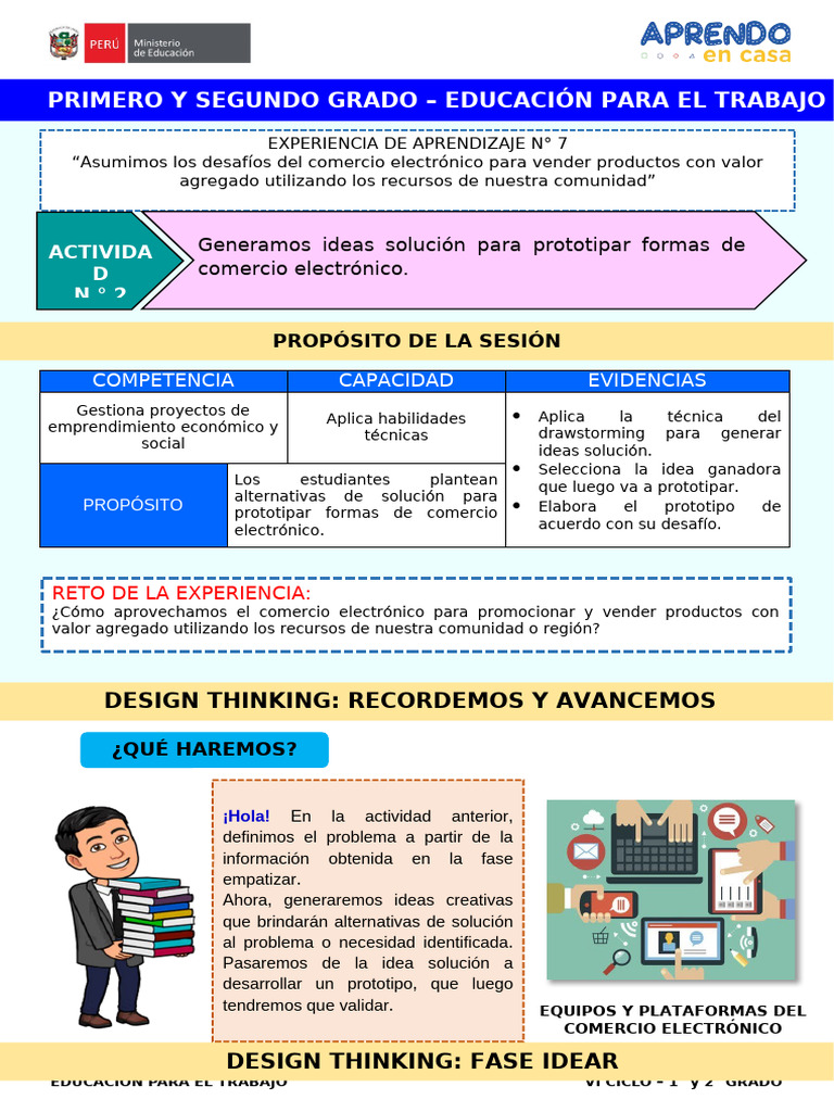 VII EXPERIENCIA DE APRENDIZAJE - ACT 2 - 1° y 2° GRADO | PDF | Aplicación movil | El pensamiento ...