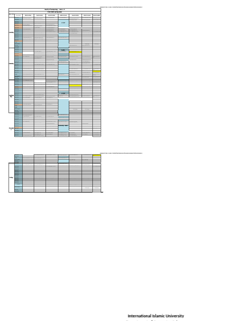 Time Table - Spring 2025-Version 10.0 | PDF | Computing | Computer Science