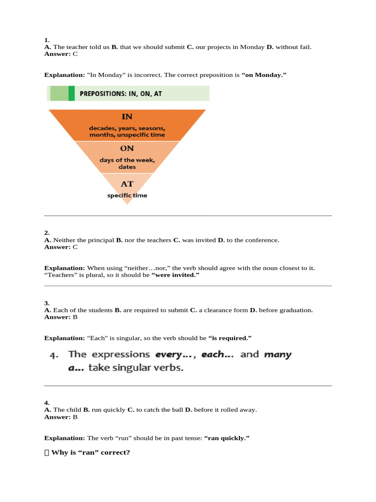 LET English Grammar Reviewer | PDF | Grammatical Number | Verb