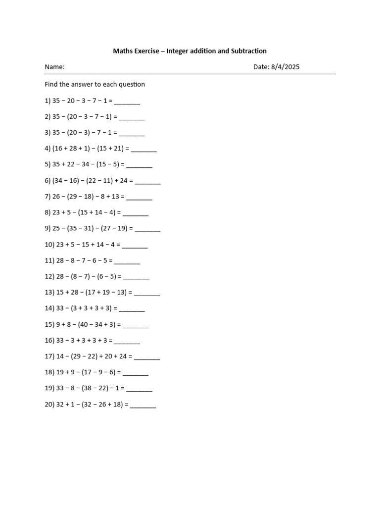 Maths Practice Sums | PDF