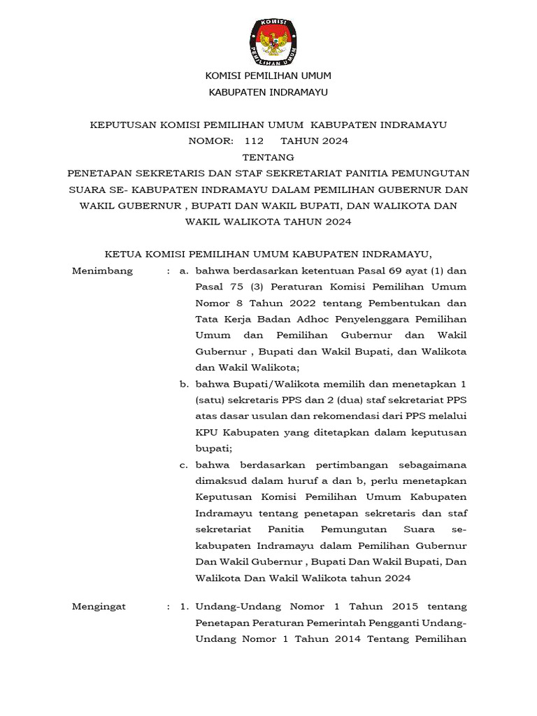 SK Sekretariat PPS Jambe | PDF