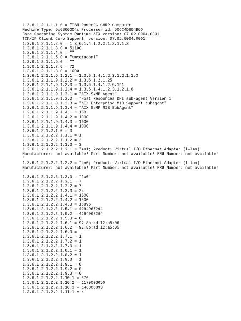 Snmpinfo Dump | PDF | Computer Science | Computer Engineering